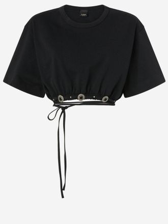 Pinko Womens Cotton Top Black Tops