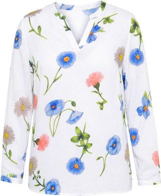 Miamoda Longbluse Tunika Regular Fit Blumen-Muster