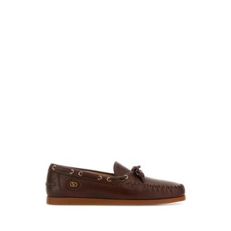 Valentino Garavani Homme, Chaussures, Brun, Taille: 43 EU Mocassins bateau Palm Avenue