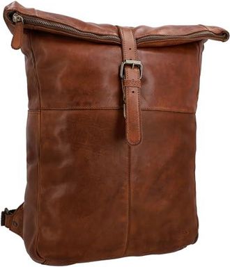 Gusti Leder Rucksack Henning - Sac &agrave; dos pour femmes et hommes Rolltop, compartiment pour ordinateur portable 15 pouces 13L, imperm&eacute;able, cuir, design vinta