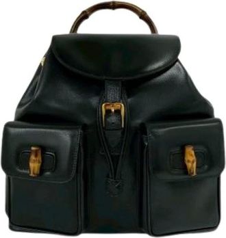 Gucci Sac &agrave; dos en cuir Pre-owned - Femme - Pre-owned - Noir - Taille: ONE Size
