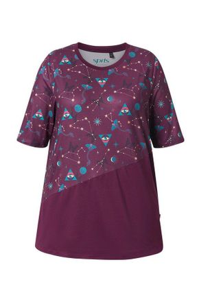 Ulla Popken T-Shirt Funktionsshirt A-Linie Rundhals Halbarm recycelt