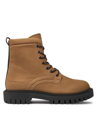 Tommy Hilfiger Schn&uuml;rstiefeletten Casual Hilfiger Chunk Z Nbk Boot FM0FM05149 Braun