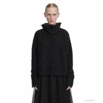 Marc Le Bihan Fluffy Mohair Turtleneck Sweater