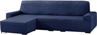 Eysa Aquiles elastisch Sofa &uuml;berwurf Chaise Longue kurzer arm Links, frontalsicht, Farbe 03-blau, Polyester-Baumwolle, 43 x 37 x 14 cm
