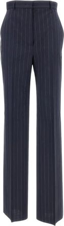 Max Mara Femme, Pantalons, Bleu, Taille: 36 FR Pinstriped Pantalons
