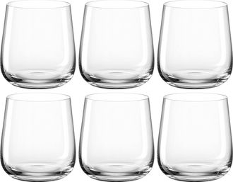 Leonardo Brunelli Trinkgl&auml;ser 6er Set - sp&uuml;lmaschinenfeste Wasser-Gl&auml;ser - Trink-Becher aus Glas - moderne Saft-Gl&auml;ser - Whiskey-Glas - 400 ml - 066416