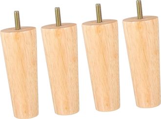 Valiclud 4 Stück Konische Holzfüße Möbelbeine aus Massivem Holz Stabile Möbelfüße mit Hoher Tragkraft Einfache Montage für Sofas Schreibtische Tv schränke Viel