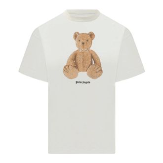 Palm Angels Homme, Tops, Blanc, Taille: XL Bear Regular Tee