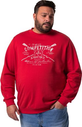 Men Plus Herren gro&szlig;e Gr&ouml;&szlig;en &Uuml;bergr&ouml;&szlig;en Menswear L-8XL Men+ Sweatshirt, Rundhals, gro&szlig;er Druck, bis 8 XL rot 4XL 836243535-4XL