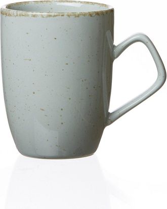 Ritzenhoff & Breker Kaffeebecher Casa, 380 ml, Henkelbecher im Vintage-Look, Mix & Match-Geschirr, Spülmaschinenfest & Mikrowellengeeignet, Porzellan, Blau