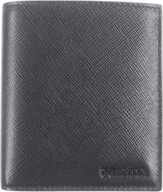 Prada Pre-owned 2Mo004 &Eacute;tui &agrave; cartes en cuir Saffiano - Homme - Pre-owned - Noir - Taille: ONE Size