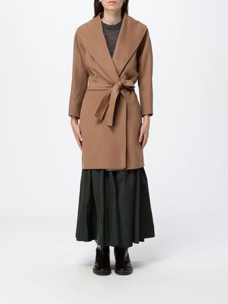 Max Mara S Max Mara Geg&uuml;rteter Bademantel-Mantel aus Schurwolle mit Schalkragen
