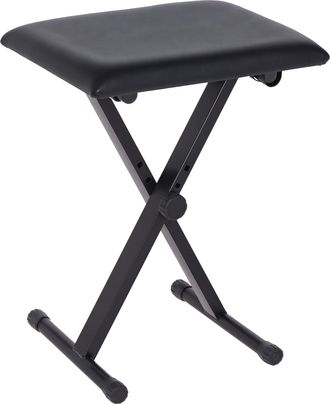 HOMCOM Klavierhocker H&ouml;henverstellbar Klavierbank, X-f&ouml;rmiger Pianobank mit Kunstleder Kissen Klappbare Klavierstuhl f&uuml;r Piano Keyboard 39 x 29 x 37-47 cm Sc