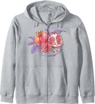 Trendy Apparel Pomegranate Arrangement Watercolor Painting Kapuzenjacke