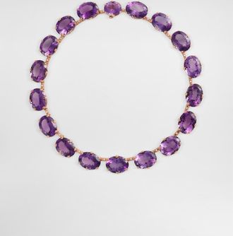 Dolce & Gabbana Anna Necklace In 18-carat Red Gold With Amethysts And Diamonds - Frau Ketten Rot Onesize