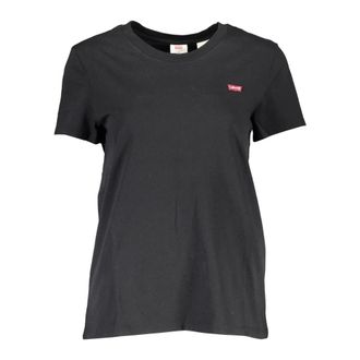 Levi's Femme, Tops, Noir, Taille: 36 FR T-Shirt &agrave; Manches Courtes et Col Rond