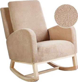 Beliani Schaukelsessel ALSTA Boucl&eacute; Beige