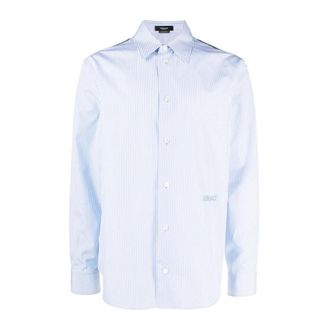 Versace Homme, Chemises, Bleu, Taille: L Seashell Baroque Striped Shirt