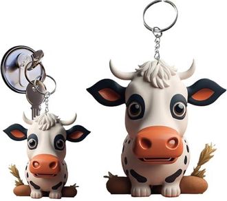 Generic Porte-cl&eacute;s vache Highland - Porte-cl&eacute;s en forme de vache des Highlands | Porte-cl&eacute;s vache &eacute;cossaise | Pendentif d&eacute;coratif en acrylique 2D color&eacute;, orne