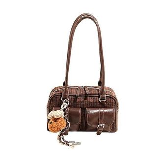 Generic Sac &agrave; bandouli&egrave;re sous les bras pour femmes avec fermeture &eacute;clair, pour le travail scolaire, usage quotidien (marron clair)