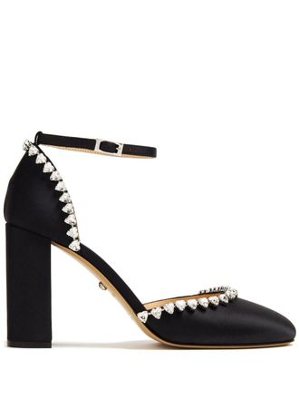 Mach & Mach Audrey Pumps aus Satin 95mm - Schwarz