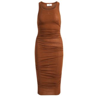 Elisabetta Franchi Femme, Robes, Brun, Taille: 38 FR Midi Jersey Dress
