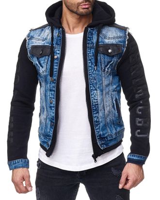 Cipo & Baxx Herren Jeans Jacke CJ154-bans Blau XL