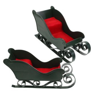 BESPORTBLE 2st&uuml;cke Schlittenfigur aus Plastik als Tischdekoration mit Weihnachtsmannschlitten und S&uuml;&szlig;igkeitenhalter Festliches Schlittenmodell f&uuml;r Schreibtisch o