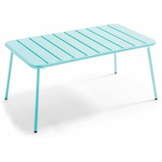 Oviala Oviala - Table basse de jardin acier turquoise 90 x 50 cm - Palavas