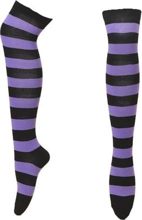Generico Chaussettes hautes au genou ray&eacute; style sportif pour femme (2 paires), Sock 21, Taille Unique
