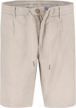 Bugatti Herren Shorts beige Baumwolle-Leinen