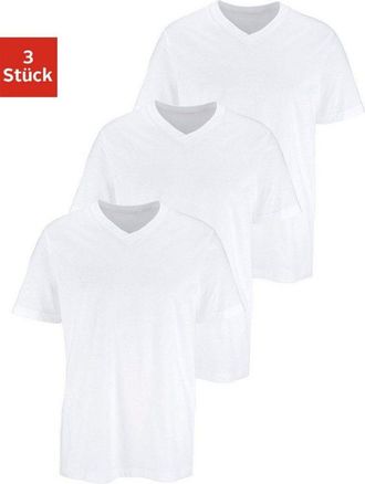 H.I.S T-Shirt (Packung, 3-tlg) mit V-Ausschnitt aus Baumwolle, Unterhemd, T-Shirt