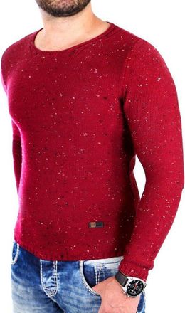 Reslad Strickpullover Reslad Strickpullover Herren Crewneck melierter Pullover RS-3105 (1-tlg) Rundhalspullover Pulli für Männer