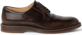 Brunello Cucinelli Derby-Schuhe aus geb&uuml;rstetem Leder - Braun