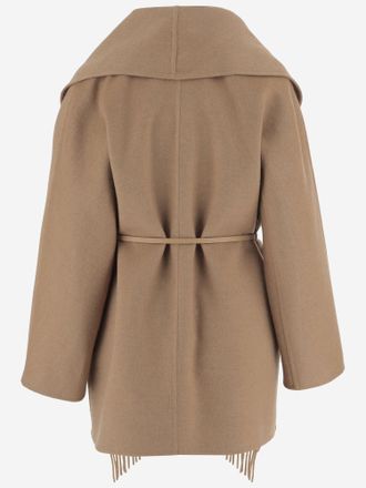 Max Mara Womens Pure Camel Coat With Fringes