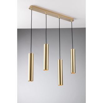 Luce-Ambiente-Design Fluke Suspension with Four Lights in Gold Metal