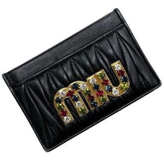 Miu Miu Porte-cartes Pre-owned - Femme - Pre-owned - Noir - Taille: ONE Size