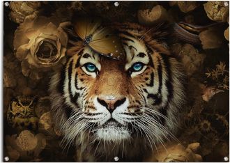 Reinders Gartendeko, Tiger, Garten, Bilder, Wanddeko, Room Decor, Leinwand, Braun, 100 x 140
