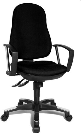 Topstar Topstar 9020AG20, Trend SY 10, Bürostuhl, Schreibtischstuhl, ergonomisch, mit Armlehnen, Bezugsstoff schwarz, 110 x 56 x 45