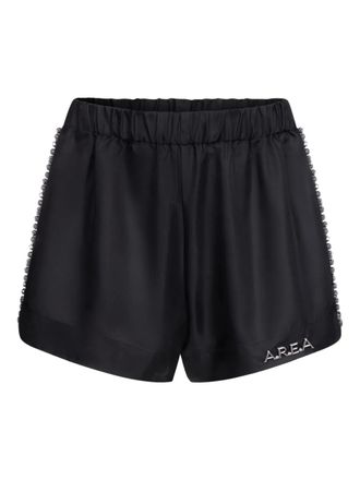 Area short de sport à ornements en cristal - Noir