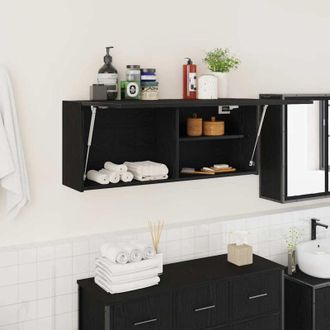 vidaXL Vidaxl - Armoire murale de bain noir 100x25x40 cm bois ding&eacute;nierie