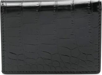 Tom Ford porte-cartes à effet peau de crocodile - Noir