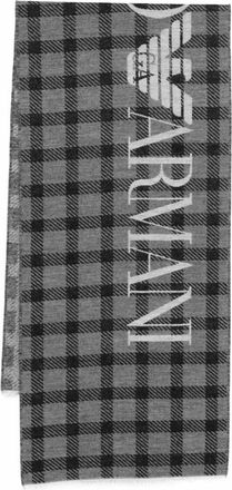 Emporio Armani unisex, Accessoires, Multicolore, Taille: ONE Size Scarf with check motif and logo