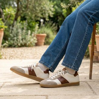Bexley Molka - Sneaker homme blanc et marron