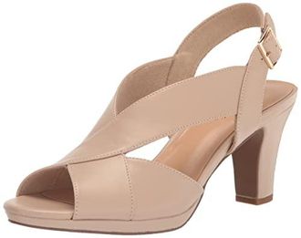 Easy Street Womens Christy Heeled Sandal, Nude, 9.5 Wide