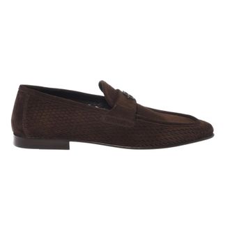 Baldinini Homme, Chaussures, Brun, Taille: 43 1/2 EU Perforated Suede Loafer
