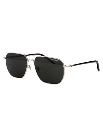 Montblanc MB0367SA Metal Aviator Sunglasses - Silver