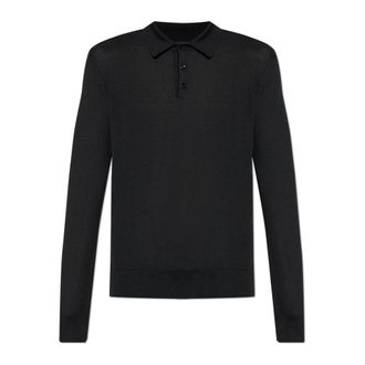 Dolce & Gabbana Kaschmir Langarm-Polo - - Knitwear - Herren - Schwarzk - M