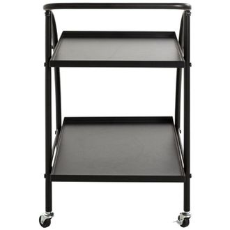 PEGANE Chariot de service, desserte en m&eacute;tal coloris noir -longueur 68 x profondeur 42 x hauteur 71cm